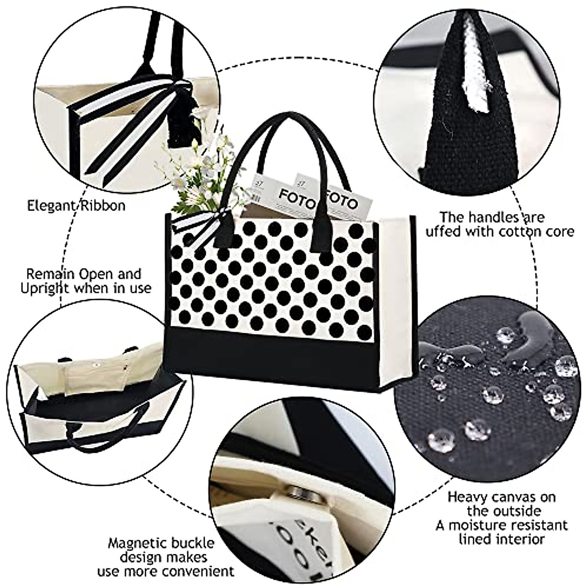 SUNELGIRL Christmas Gifts for Women-Initial Tote Bags for Women Canvas Bag, Bride Bag Bridal Shower Gift, Gifts for Sisters