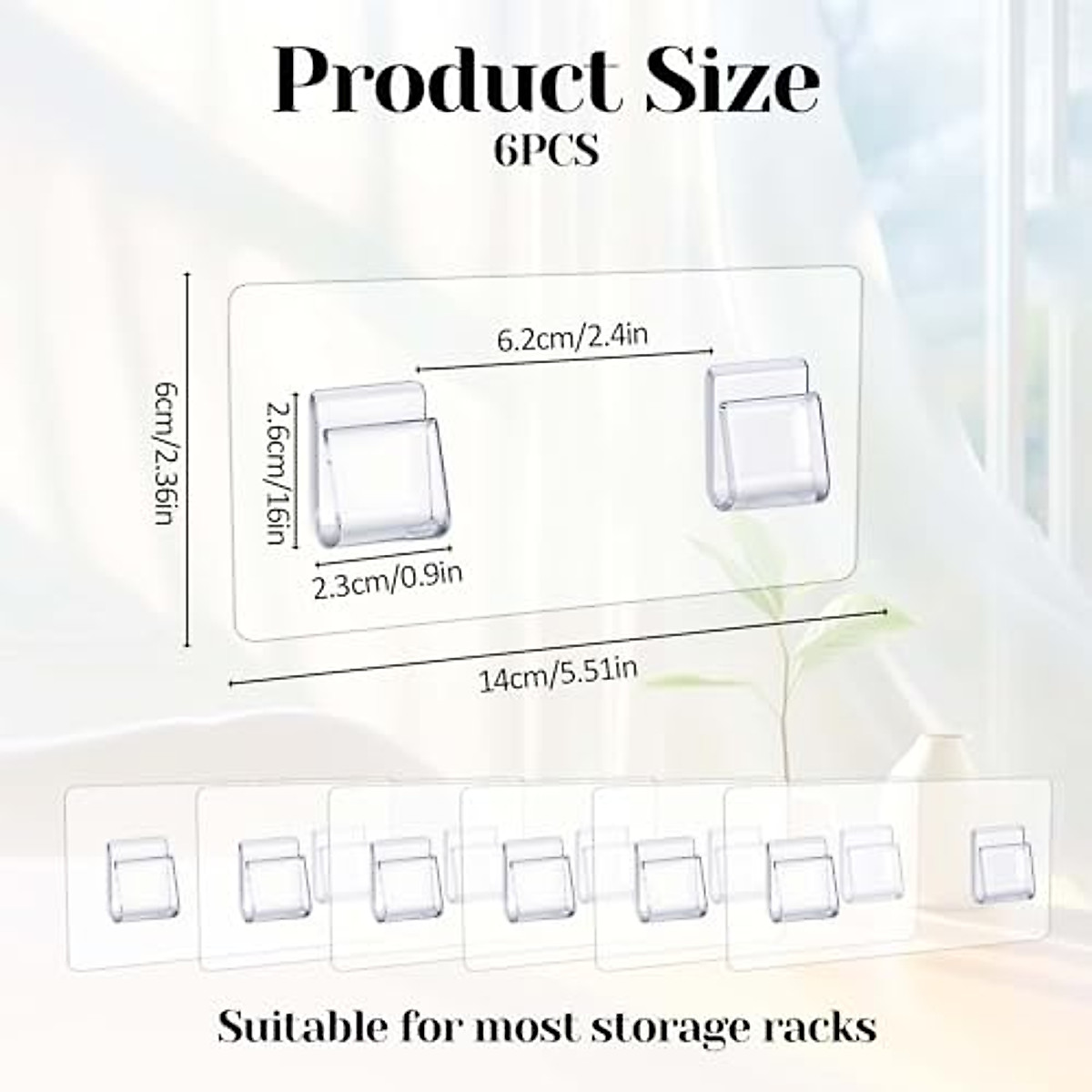 cobee Shower Caddy Adhesive Replacement, 6Pcs Shower Rack Stickers Shower Shelf Adhesive No Drilling Waterproof Traceless Hooks for Showe Caddy, Soap Holder, and Kitchen Storage Racks