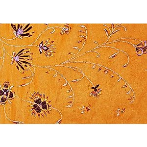 Peegli Vintage 100% Pure Silk Saree Yellow Woven Dress Making Fabric DIY Craft Sari