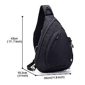 TurnWay Water-Proof Sling Backpack/Crossbody Bag/Shoulder Bag for Travel, Hiking, Cycling, Camping for Women & Men (Black1)