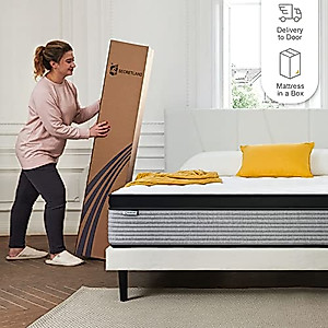 S SECRETLAND Full Mattress, 10 Inch Hybrid Memory Foam Mattress and Individual Pocket Springs,Full Bed in a Box with Pressure Relief and Cooler Cover,Soft Full Size