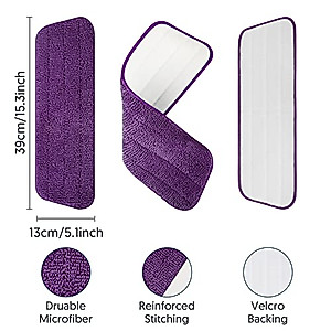 Spray Mops Refill Mop Pads Compatible with Swiffer PowerMop -MEXERRIS Microfiber Wet Mops Replacement Heads Floor Mop Pads Reusable Mop Pads Compatible with Swiffer Power Mop All Spray Mops ,7 Pcs