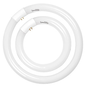 FC8T9 22W and FC12T9 32W Circular Light Bulb, Daylight 6500K Set, Round Repalement Bulbs, 8 Inch 22 Watts and 12 Inch 32 Watts Circline Kitchen and Bath Fluorescent Lamp, G10q 4 Pin Base, 2 Pack
