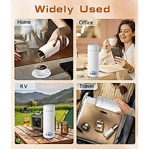 Portable Tea Kettle Electric Travel, 350ML mini tea kettle Water Heater with 4 Temperature Settings, Auto Shut-Off and Boil Dry Protection