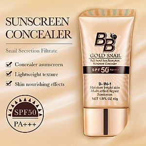 Rosarden BB Cream Tinted Moisturizer With SPF 50, Hydrating Formula Face Sunscreen For All Skin Types, Oil-Free, Light (01)