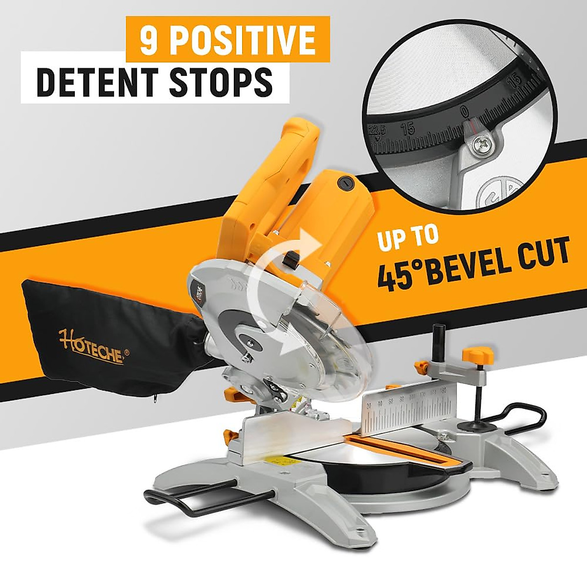 Hoteche Miter Saw 8-1/4-Inch Table Saw 11-Amp Single Bevel Compound Saw Chop Wood Circular Saw with Saw Blade