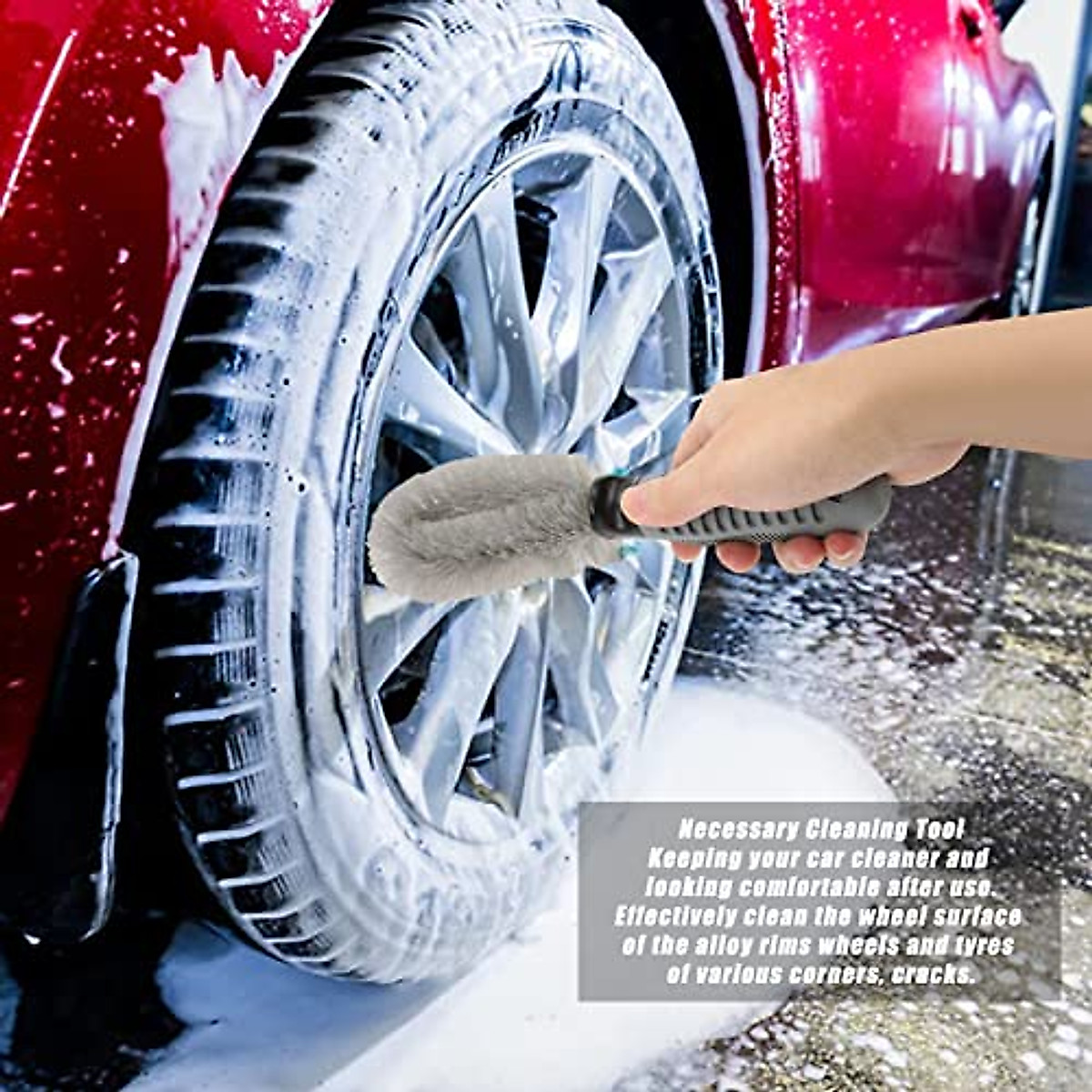 Soft Wheel Brush, Car Soft Wheel Tire Cleaner Brush Interior Exterior Universal for Home Motorcycles