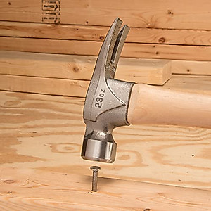 ESTWING Pro California Hammer - 23 oz Rip Claw Hammer with Smooth Face & Hickory Wood Handle - MRW23LS