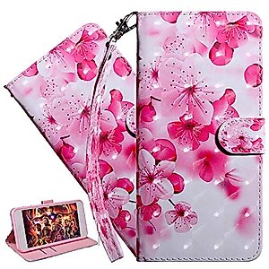 ISADENSER Huawei P40 Lite Case Huawei P40 Lite Flip Cover 3D Cute Animals PU Leather Flip Notebook Wallet Case Magnetic Stand Card Slot Flip Folio Bumper Case for Huawei P40 Lite 3D Art Peach BX