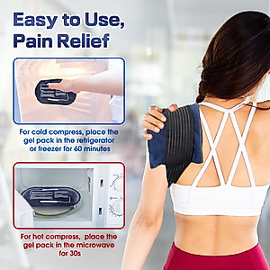 Ice Packs for Injuries Reusable, 4 Pack Hot and Cold Gel Packs and 2 Pack Adjustable Flexible Gel Wraps for Back Shoulders Arms Knees and Legs Injury Recovery, Alleviate Joint and Muscle Pain Relief