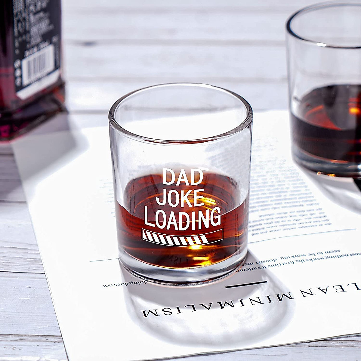 Dad Gift - Dad Joke Loading Whiskey Glass, Funny Old Fashioned Whiskey Glass for Men, Dad, New Dad, Father, Grandpa, Gift Idea for Birthday, Father's Day, Thanksgiving, Baby Shower