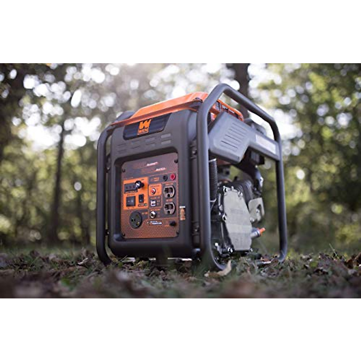 WEN GN400i RV-Ready 4000-Watt Open Frame Inverter Generator, CARB Compliant, Black/orange