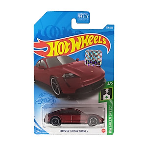 Hot Wheels Porsche Taycan Turbo S, [red] 208/250 Green Speed 4/5
