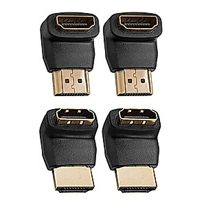 Twisted Veins HDMI 90 & 270 Degree, 4-Pack, Right Angle Adapters/Connectors, Supports HDMI 2.0b 4K 60hz HDR