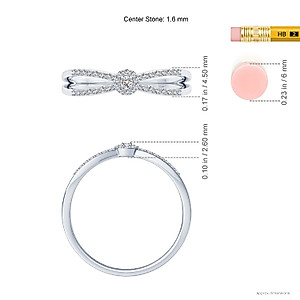 Angara Natural Diamond Promise Ring for Women in 14K White Gold (0.17 ct, Color-K, Clarity-I3, Ring size -6) - April Birthstone Jewelry fo Her