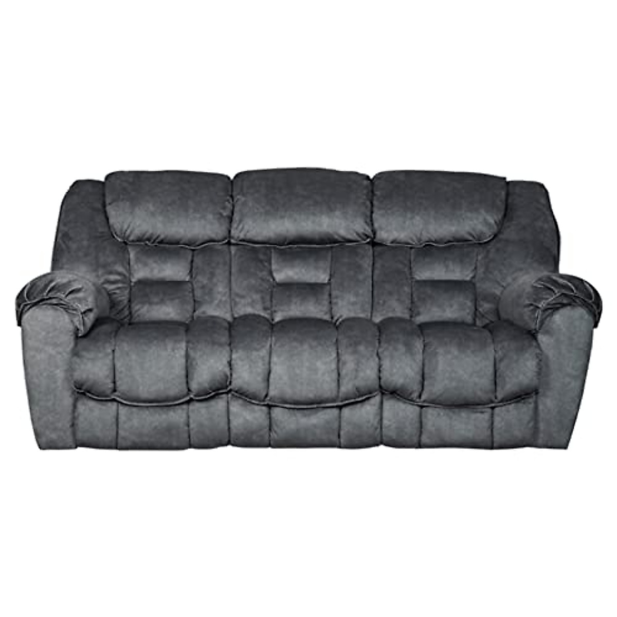 Signature Design by Ashley Capehorn Oversized Manual Pull Tab Reclining Sofa, Dark Gray