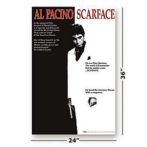 POSTER STOP ONLINE Classic Gangster Movies - 3 Piece Movie Poster Set (The Godfather, Scarface & Goodfellas) (Size 24 x 36 each)