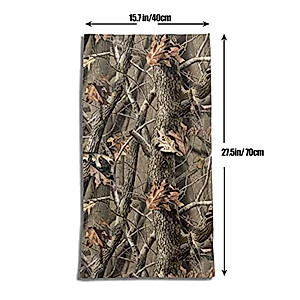 Hunting Autumn Camo Hand Towels 15.7x27.5 Inches Microfiber Soft Face Towels, Super Absorbent and Quick Drying Towel for Bath, Hand, Face, Gym and Spa
