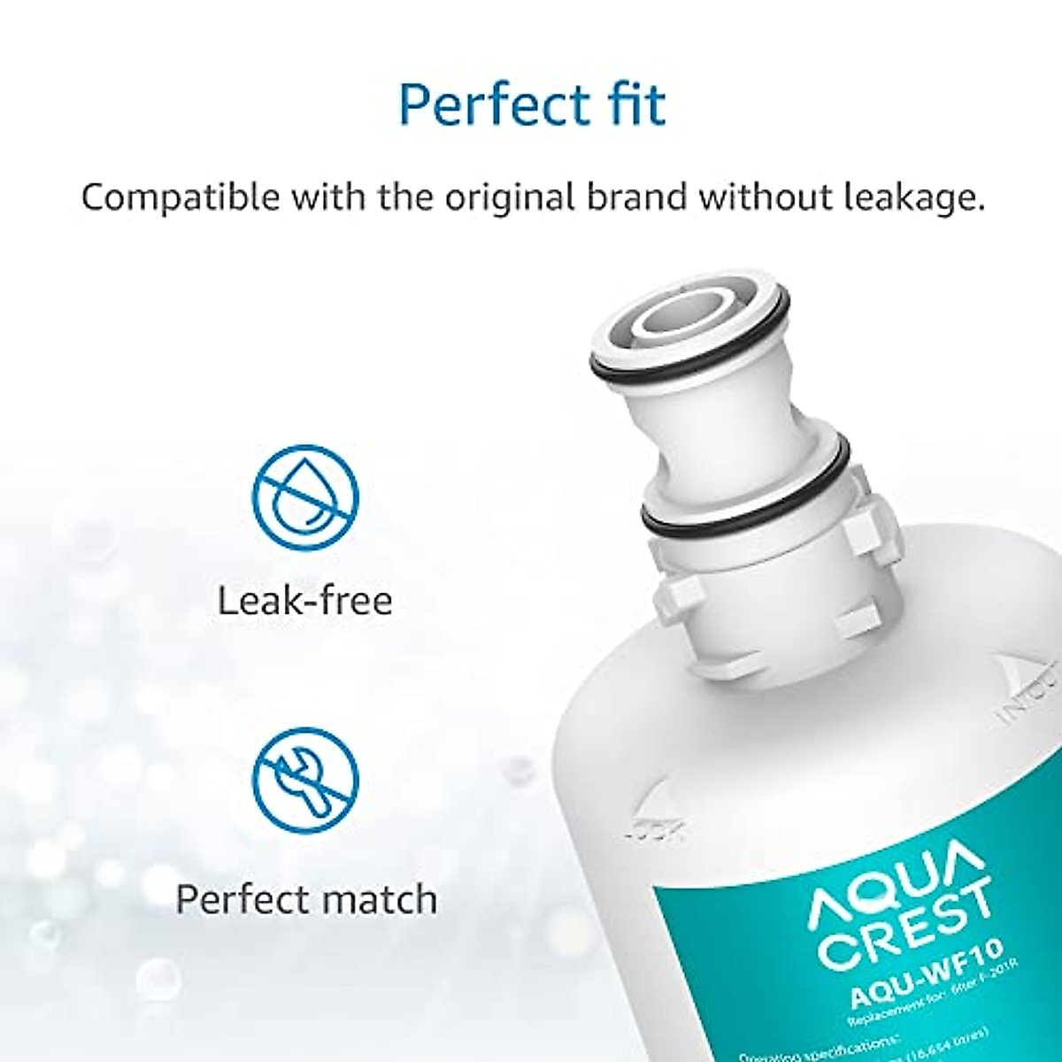 AQUACREST F-201R Filter Cartridge, NSF/ANSI 42 Certified, Replacement for F-201R Filter Cartridge (Pack of 2), Model No.WF10