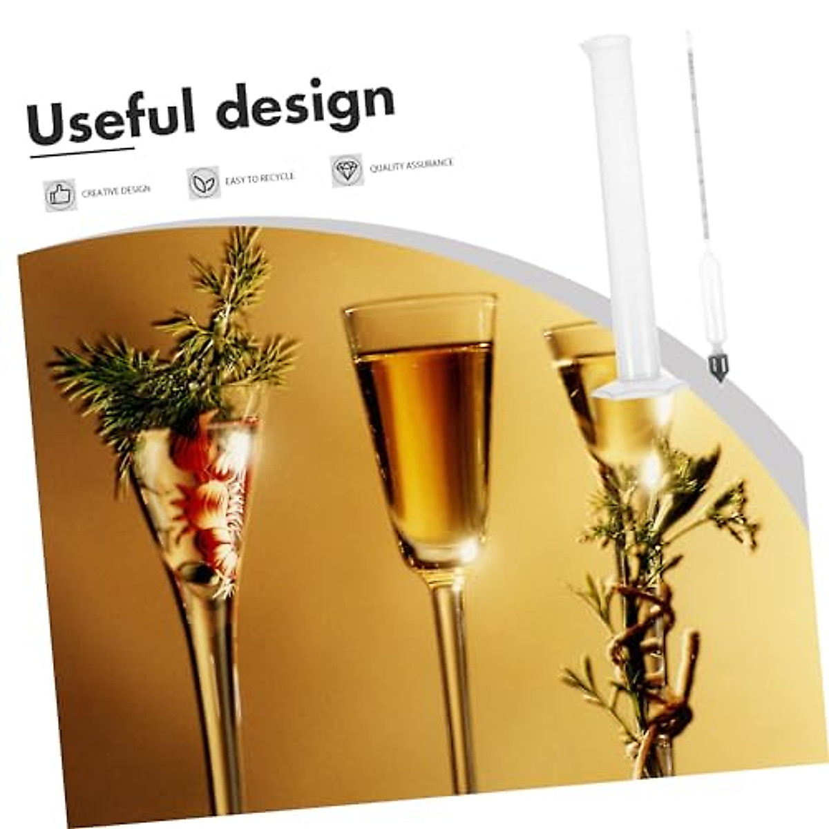 Mikinona 1 Set Wine Making Kit Hydrometer Test Kit Hydrometer Tester Reusable Measuring Tube Compact Measuring Tube Daily Use Graduated Cylinder Reusable Hydrometer Wine Sampling Tube Glass