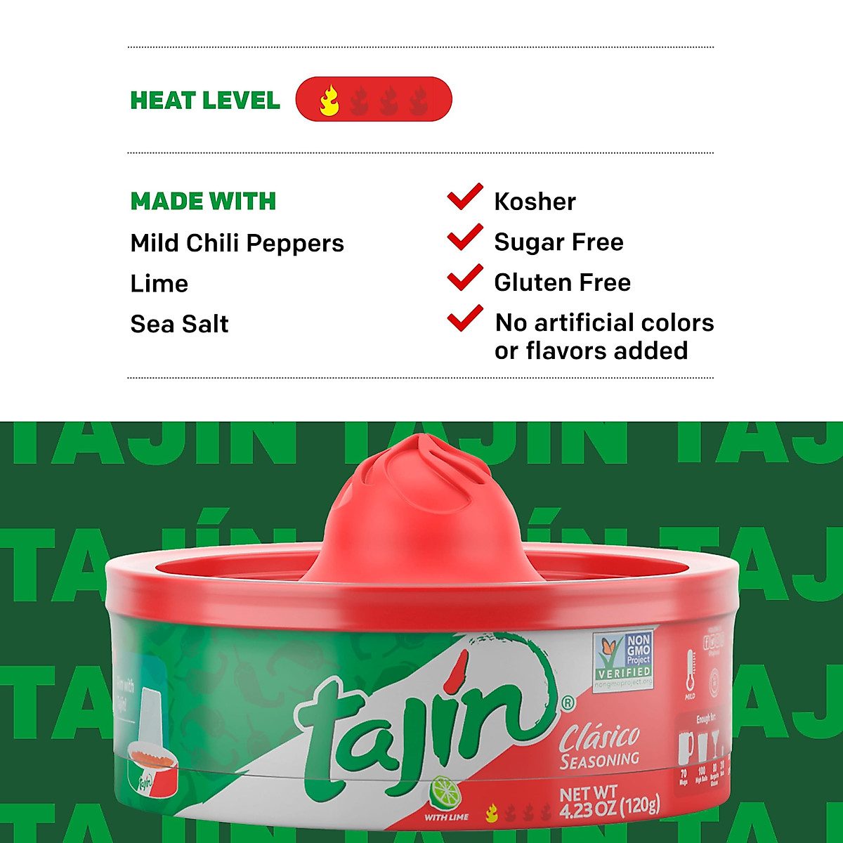 Tajín Clásico Chile Lime Seasoning Rimmer 4.23 oz