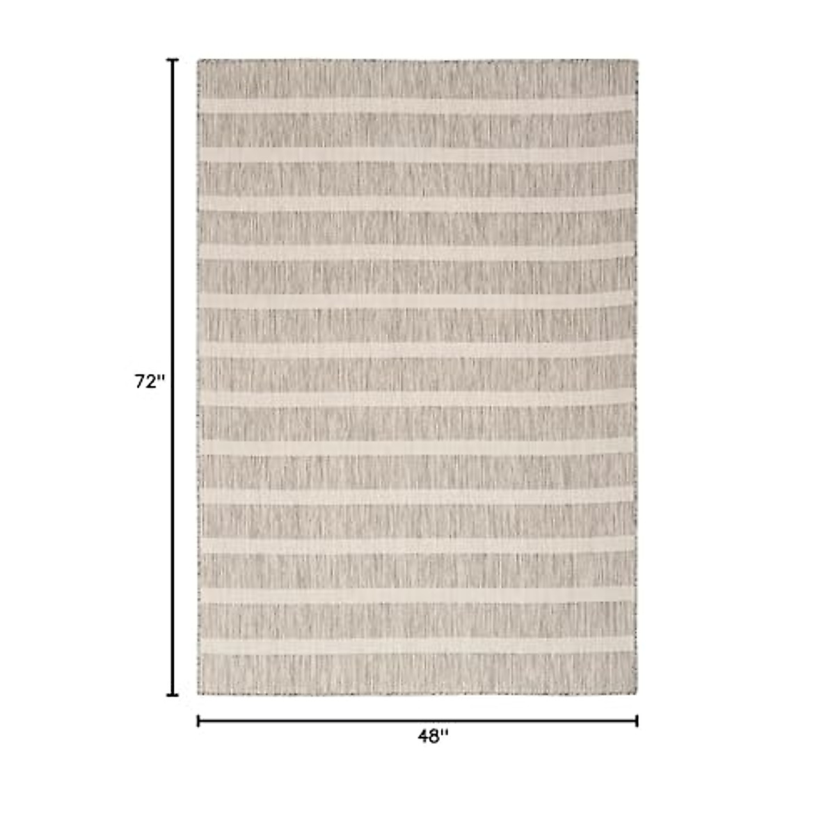 Nourison Positano Indoor/Outdoor Grey Ivory 4' x 6' Area -Rug, Easy -Cleaning, Non Shedding, Bed Room, Living Room, Dining Room, Deck, Backyard, Patio (4x6)