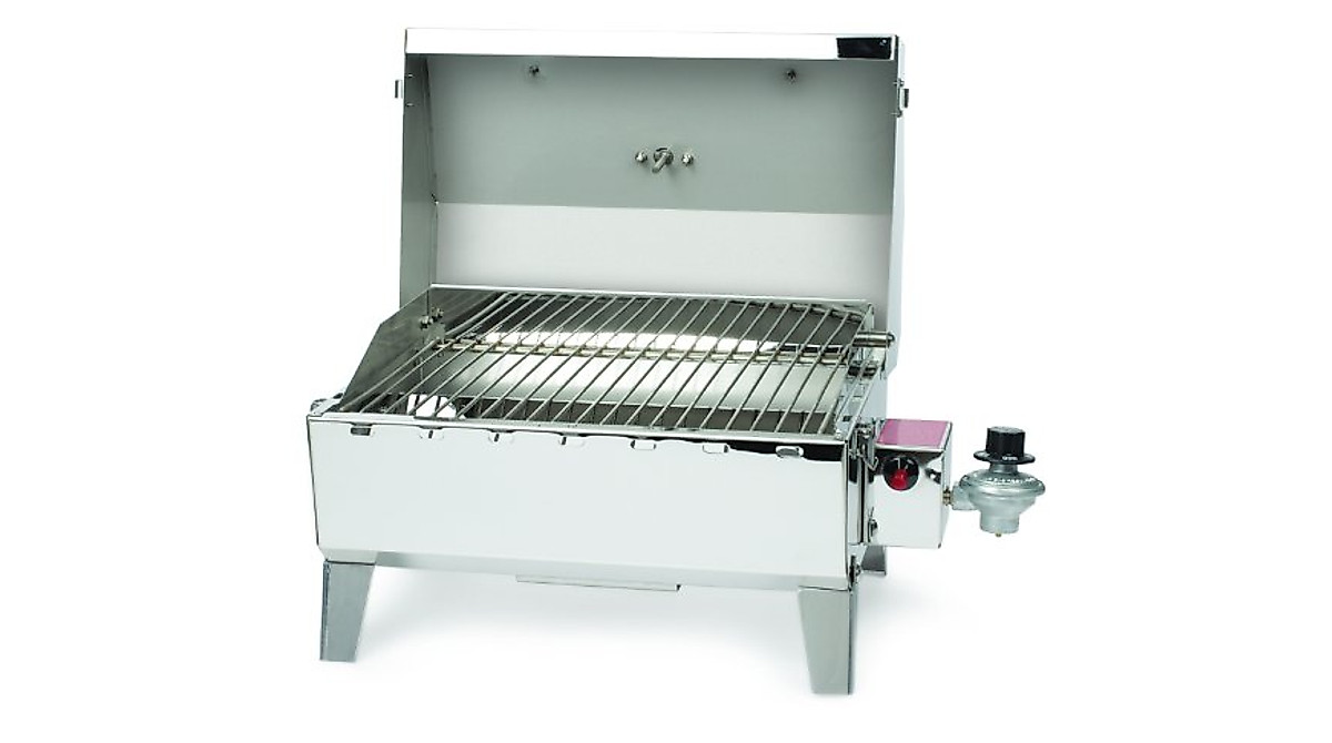 Camco Stow N Go 125 Portable Gas Grill with Temperature Gauge