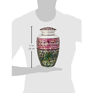 Glass Mosaic Cremation Urns for Human Ashes Adult Female Urn for Funeral, Burial, Niche, or Columbarium Urns for Ashes Adult Male - Large & XL Cremation Urns for Adult Ashes