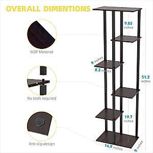 Bstrip Plant Stand with Grow Lights, 6 Tier-7 Potted Plant Shelf with Grow Lights, Grow Light Stand, Dimmable 60W (6X10W) Full Spectrum Led Plant Light with Timer for Indoor Plants, Patio Garden