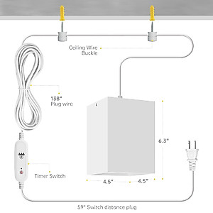 Bstrip Hanging Grow Light, 3000K Full Spectrum Hanging Grow Lights for Indoor Plants, 30W Plant Light Bulbs with 16.4FT Power Cord, Plant Light for Indoor Plant with Timer for Garden, Greenhouse