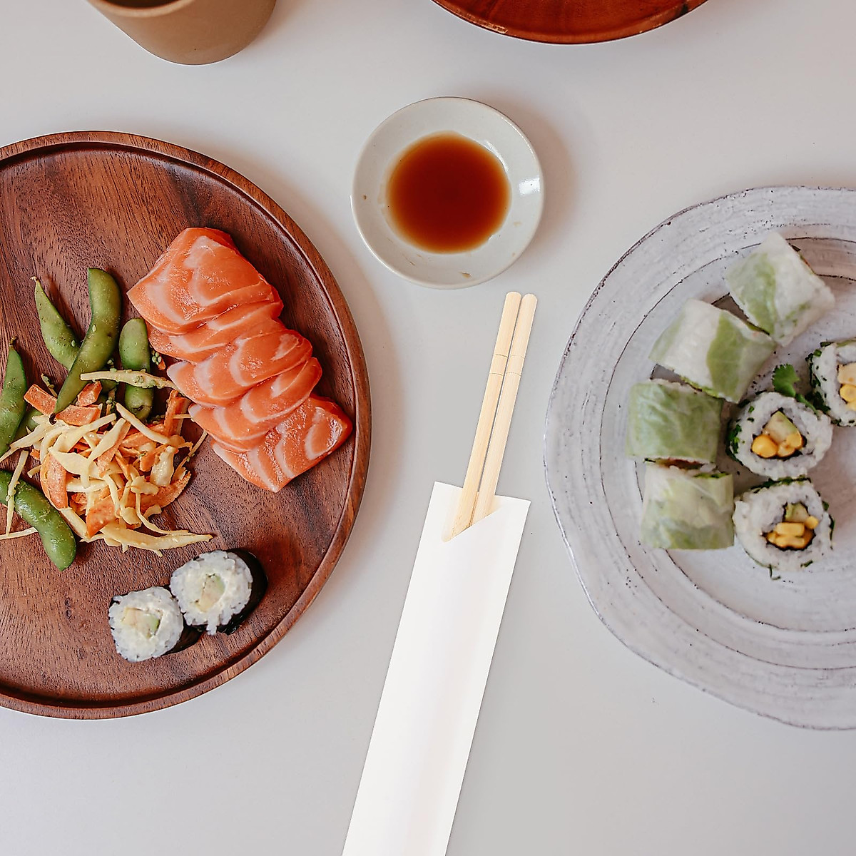 Garneck 100Pcs Chopsticks Paper Bag Cutlery Paper Pocket Pouch Chopsticks Packing Sleeves Flatware Spoon Wrapping Bag for Home Shop White