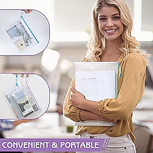 LANDNEOO 30 PCS Mesh Zipper Pouch, A4 Size Plastic Waterproof Zipper Bags, Large Mesh Bags for Puzzles & Toy Organizing Storage, Home School Office Supplies