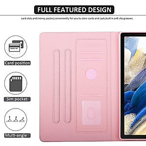 Fancity Case for Samsung Galaxy Tab A8 10.5 Inch 2022 Release, Multi-Viewing Angles, PU Leather Smart Cover with Auto Sleep Wake Feature for Galaxy Tab A8 Tablet [SM-X200/X205/X207], Marble Pink