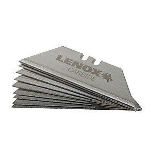 LENOX Utility Knife Blades, 10 Carbide Blades, 3/4 Inch, Foldable and Portable, Storage for Blades (LXHT11800T)