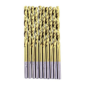 HSS Micro Titanium Coated Twist Drill Bit Set, High Speed Steel Jobber Length Drill, Split Point, 50 PCS Drill Bits Tools, 1/32" to 7/64"（0.8,1.6,2.0,2.5,3.0) for Wood Plastic and Metal