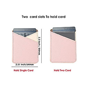 lenoup PU Leather Stick on Cell Phone Wallet,Cell Phone Card Holder Phone Pocket for Credit Card, Business Card ID and Keys(Beige)