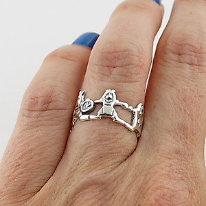 FashionJunkie4Life Sterling Silver Alice in Wonderland Ring with White Rabbit, Alice, Queen, Playing Card (7)