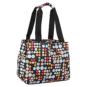 Nicole Miller Insulated Lunch Bag Tote –Open Cooler Ice Bag Lunch Box for Food with Drink Bottle Holder for Women, Men, Picnic, Boating, Beach, Fishing & Work(Bangles Red)