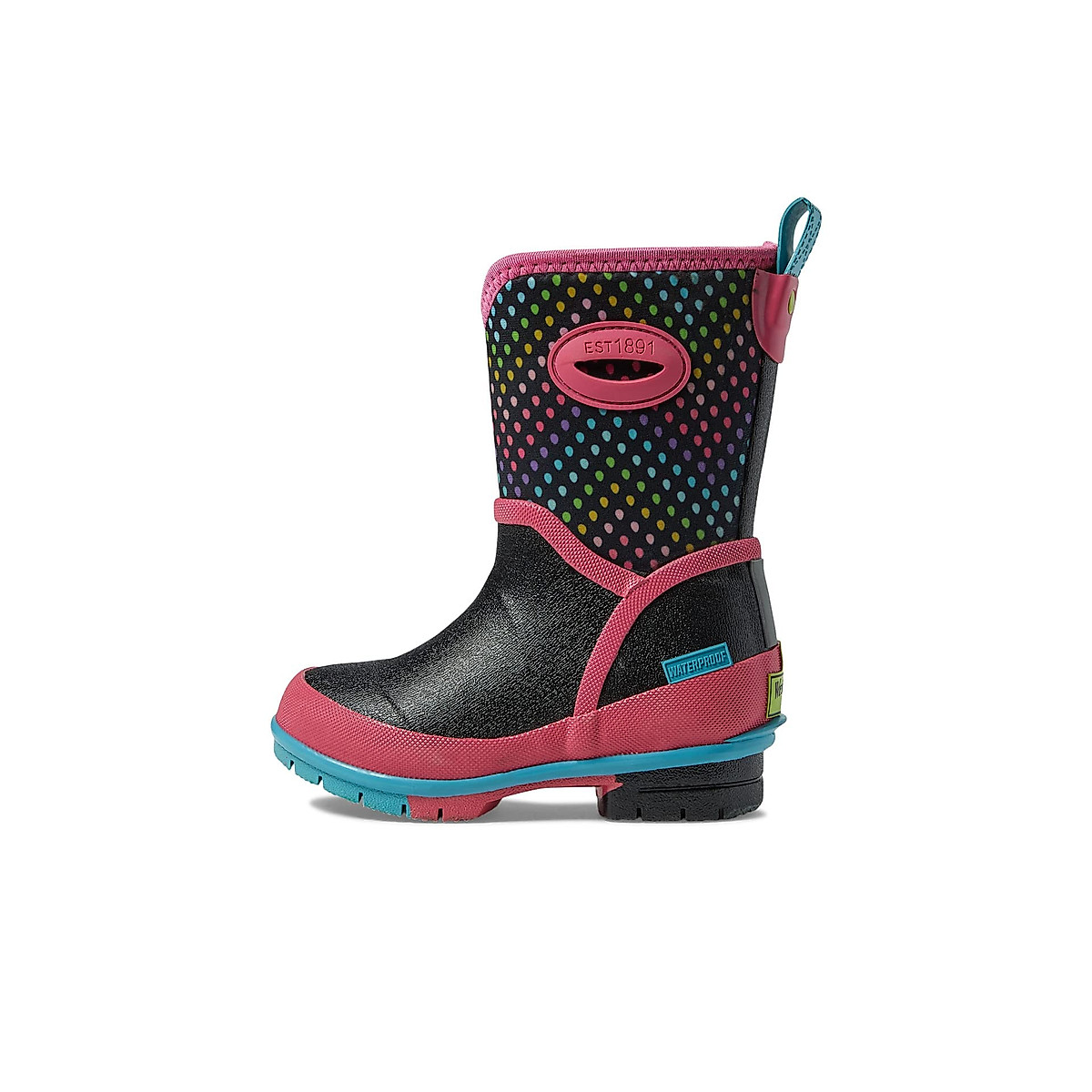 Western Chief Girl's Cold Rated Neoprene Boots (Toddler/Little Kid/Big Kid) Rainbow Wave 2 Little Kid M