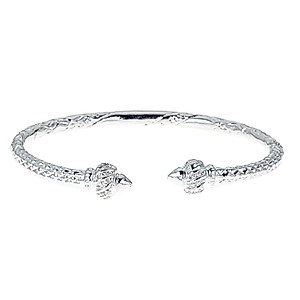 Better Jewelry Ridged Arrow .925 Sterling Silver West Indian Bangle (40 grams) (8)