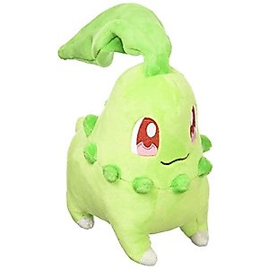 Sanei Pokemon All Star Collection PP40 Chikorita 6" Stuffed Plush, Green