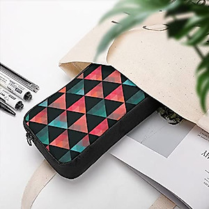 Retro Triangle Pencil Case Pencil Pouch Coin Pouch Cosmetic Bag Office Stationery Organizer