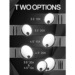 OMIRO 20X Magnifying Mirror and Eyebrow Tweezers Kit, 3.5" Three Suction Cups Magnifier Travel Set
