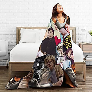 Evan Peters Collage Blanket Ultra-Soft Micro Fleece Blanket for Couch Bed Car Warm Throw Blanket Suitable for All Season