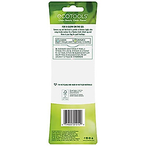 EcoTools Travel Kabuki Makeup Brush for Foundation, Blush, Bronzer, & Powder, Retractable, Green, Aluminum, Sustainable, Travel Friendly & Perfect for On The Go, 1 Count