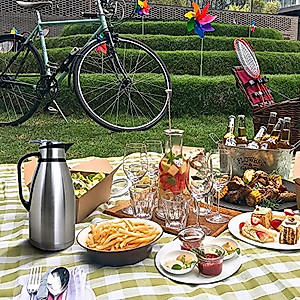 Thermal Coffee Carafe 102OZ, Goteble Double Wall Vacuum Flask, 3L Large Capacity Suitable for Large Family and Small Party Silver