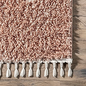 nuLOOM Neva Modern Tasseled Shag Area Rug, 7x9, Pink