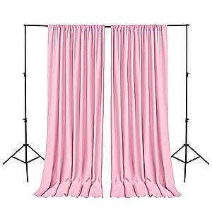 Hiasan Backdrop Curtains for Parties, Polyester Photography Backdrop Drapes for Family Gatherings, Wedding Decorations, 5ftx7ft, Set of 2 Panels