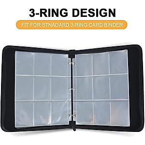 540 Pockets Baseball Card Sleeves, FOME Double Side 9-Pocket Trading Card Sleeve Page Protector 3 Holes Game Card Sleeves Fit 3 Ring Binder for Trading Baseball Game Business Cards 30 Pages