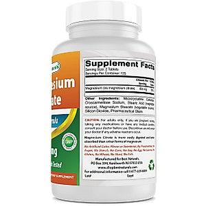 Best Naturals Magnesium Citrate (Citrato de Magnesio) 400mg 250 Tablets (400 mg of Elemental Magnesium per 2 Tablets) (1)